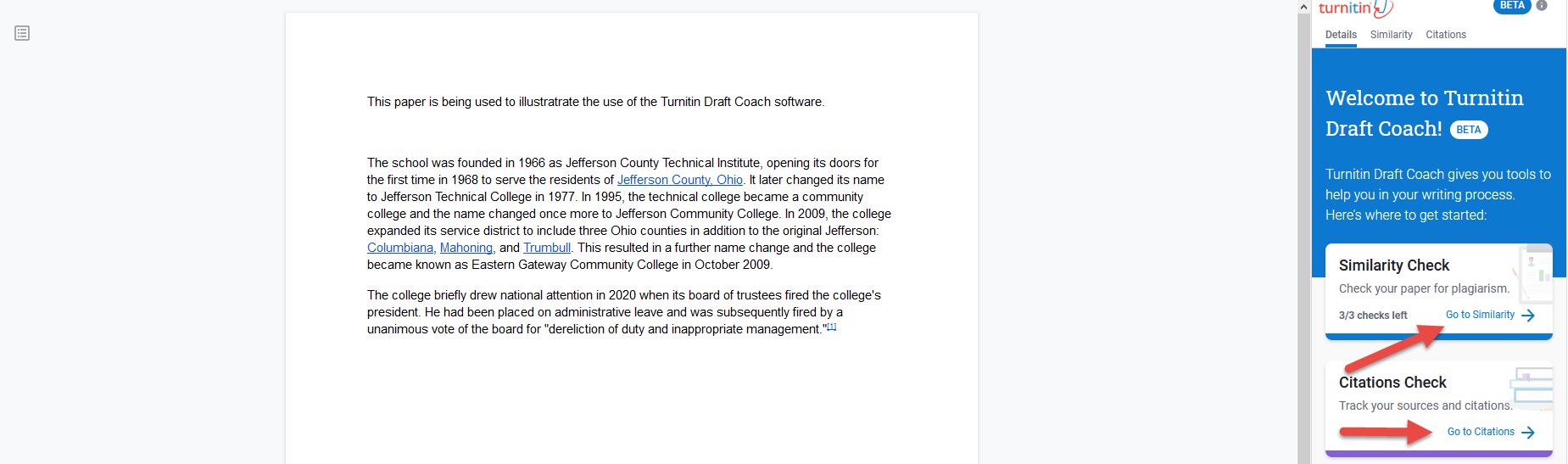 Using Turnitin Draft Coach